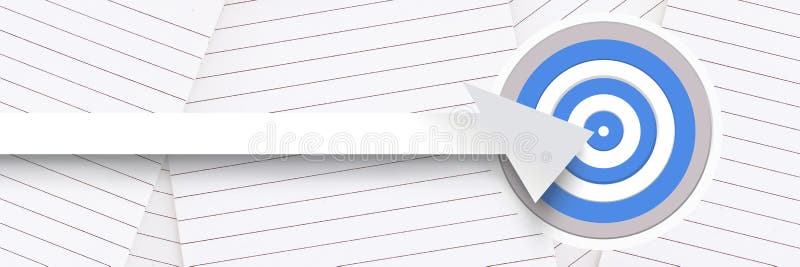 Long Arrow Pointing at Target Stock Illustration - Illustration of page ...