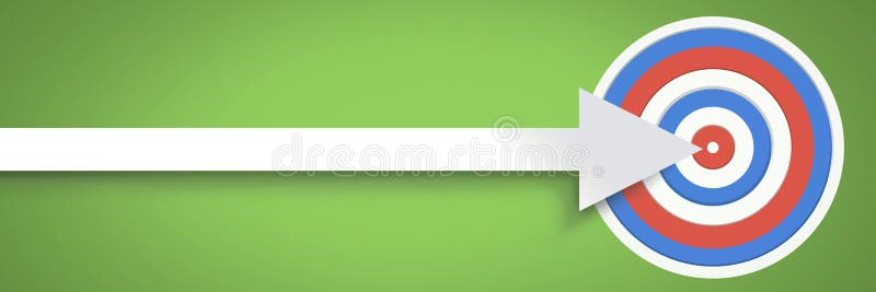 Long Arrow Pointing at Target Stock Illustration - Illustration of ...
