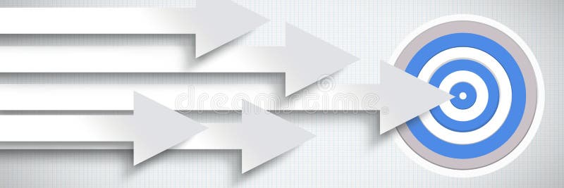 Long Arrows Pointing at Target Stock Illustration - Illustration of ...
