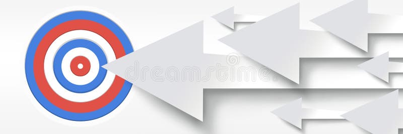 Long Arrows Pointing at Target Stock Illustration - Illustration of ...