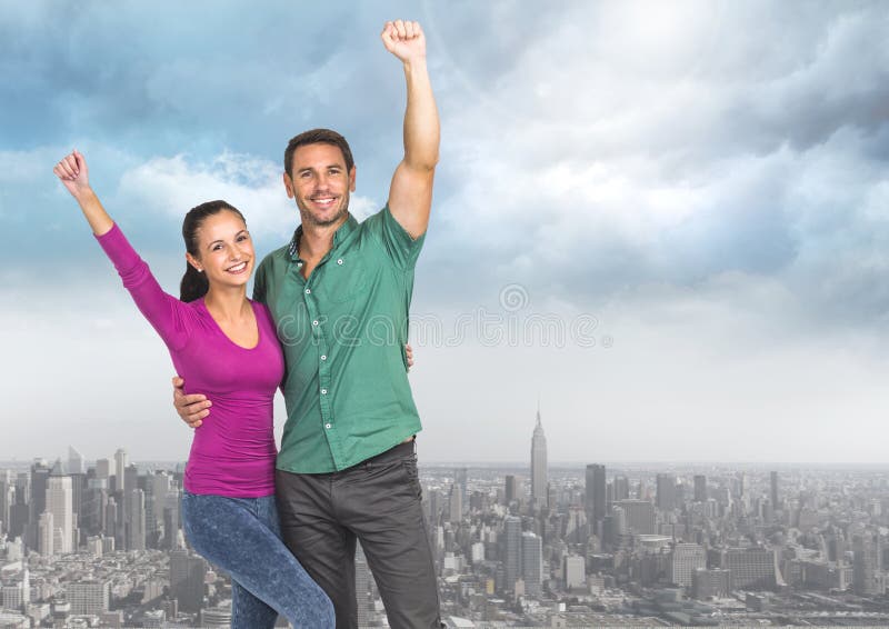 Digital Composite of Loving Couple Stock Illustration - Illustration of ...