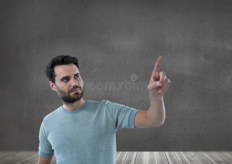 Man Interacting with the Air Stock Photo - Image of design, decoration ...
