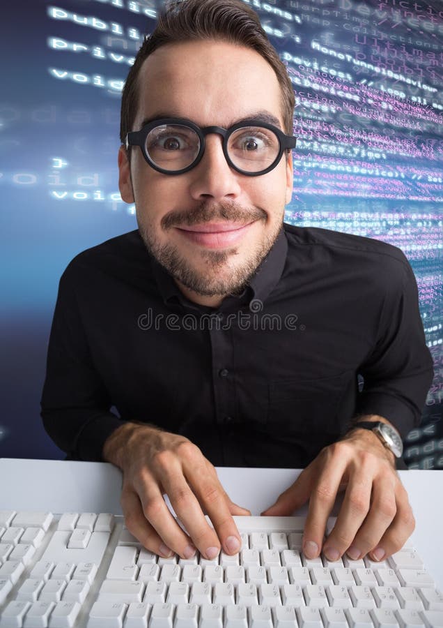 Typing Coding Text on Laptop with Transition Stock Photo - Image of ...