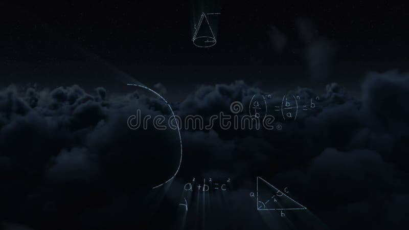 Maths Equations Appearing on Galactic Background and Zooming in Stock ...