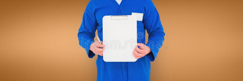Mechanic Man Holding a File Stock Photo - Image of handsome, graphic ...