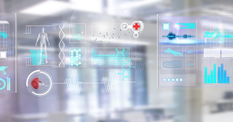 Medical Health Interface in Front of Office Stock Illustration ...