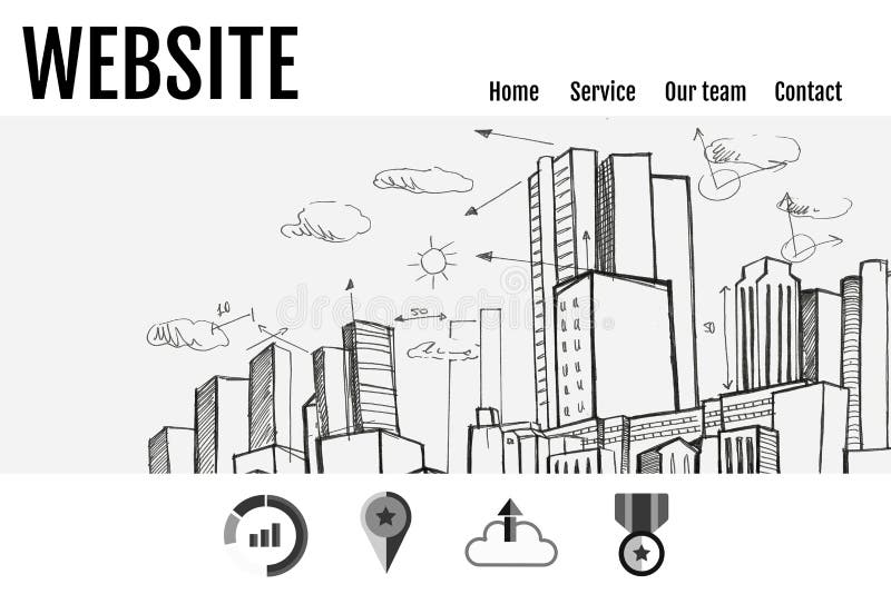 Minimalist Website Interface Stock Illustration - Illustration of ...