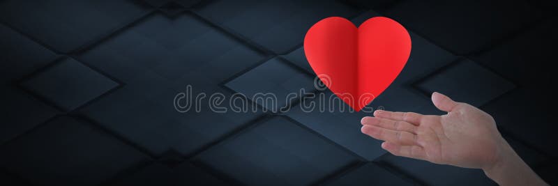Open hand and heart stock illustration. Illustration of body - 107012599