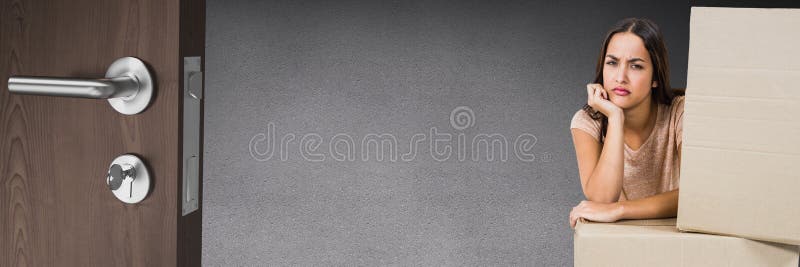 People Moving Boxes into New Home Stock Photo - Image of chin ...