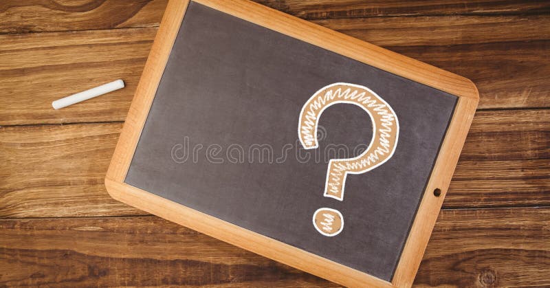 Question Mark Education Drawings on Blackboard for School Stock ...
