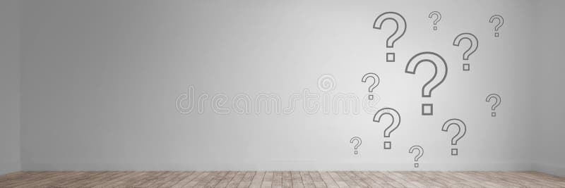 Question marks on wall stock illustration. Illustration of asking ...