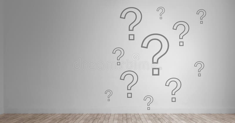Question marks on wall stock illustration. Illustration of outline ...