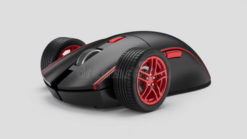 Computer Mouse Car Business. Computer Mouse with Car Wheels Stock ...