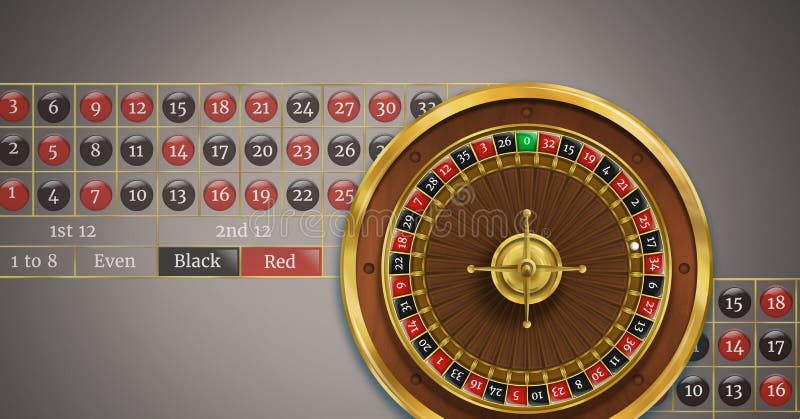 Roulette Wheel with Table Numbers Stock Illustration - Illustration of ...