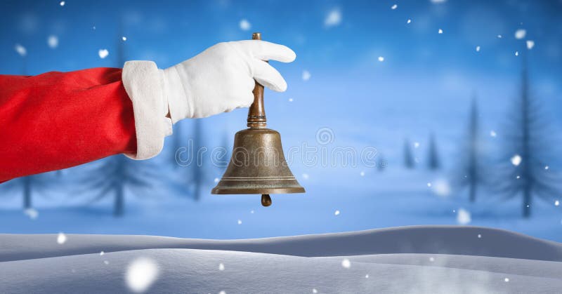 Santa Ringing a Bell and Carrying His Toy Sack Stock Vector ...