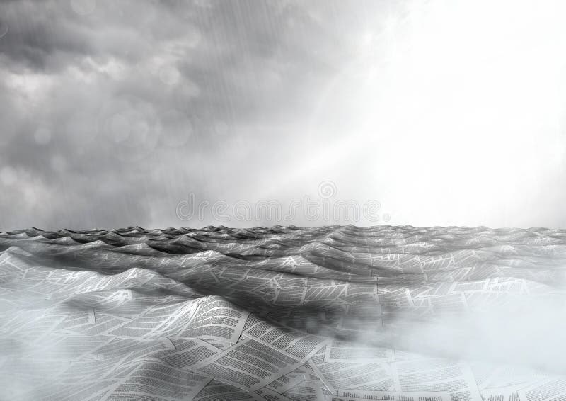 Sea of Documents Under Grey Sky Stock Image - Image of flare, copy ...