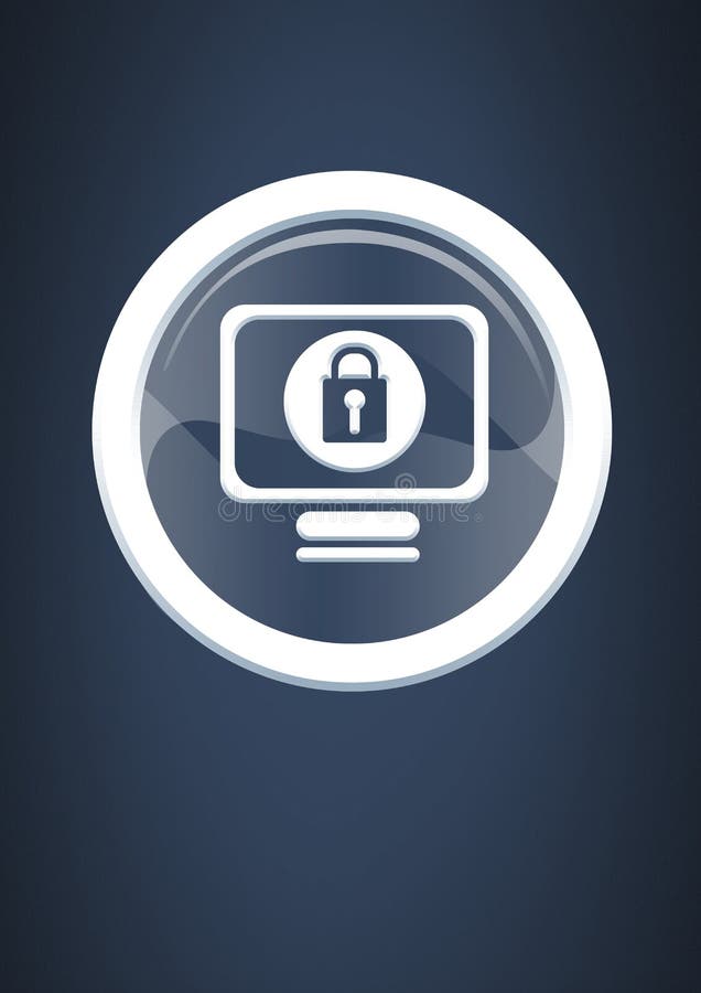 Security Lock Icon on Computer Stock Illustration - Illustration of ...