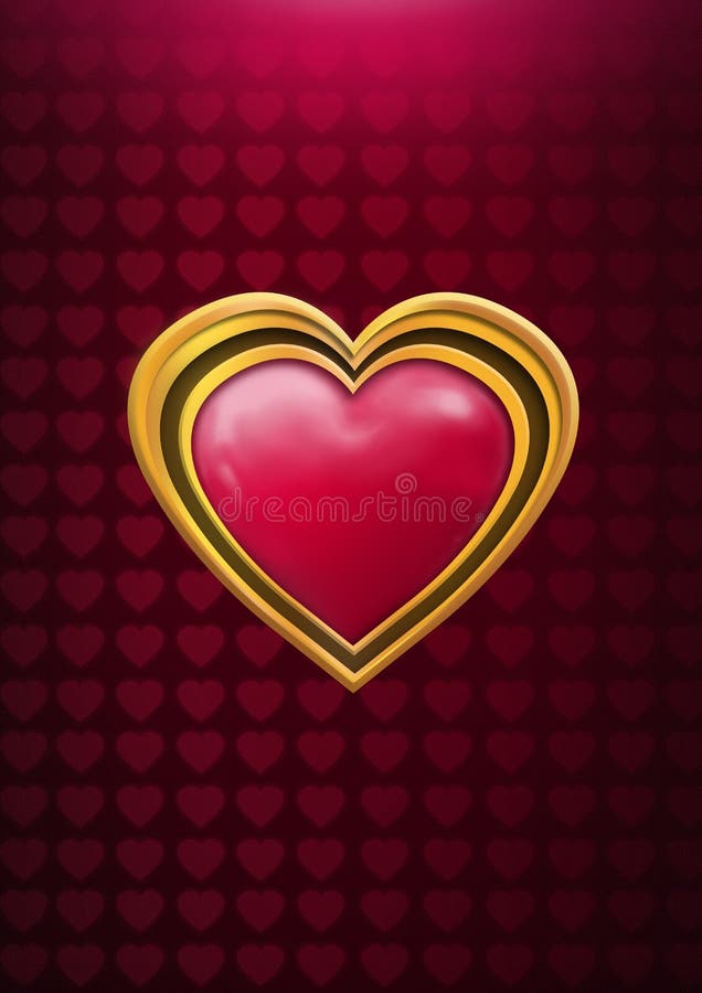 Shiny Heart Graphic with Love Hearts Stock Illustration - Illustration ...