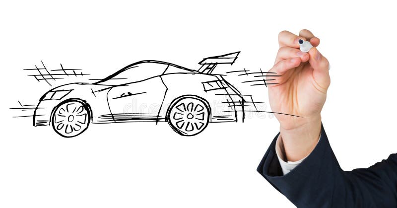 Sketch of Car and Hand Drawing Stock Photo - Image of designing ...