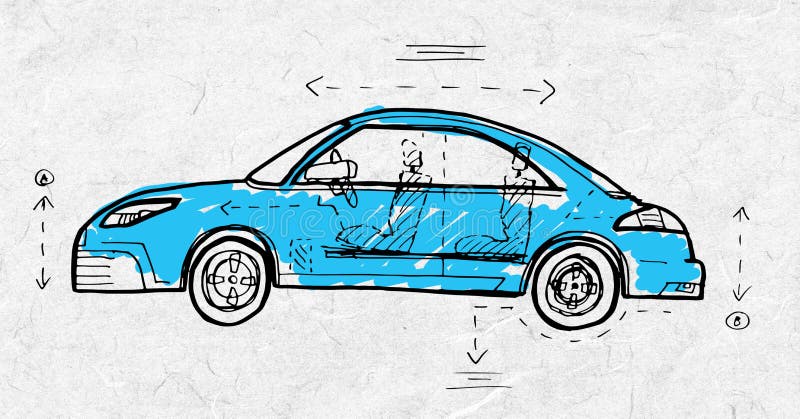 Sketch of car hand drawing stock image. Image of engine - 118855741