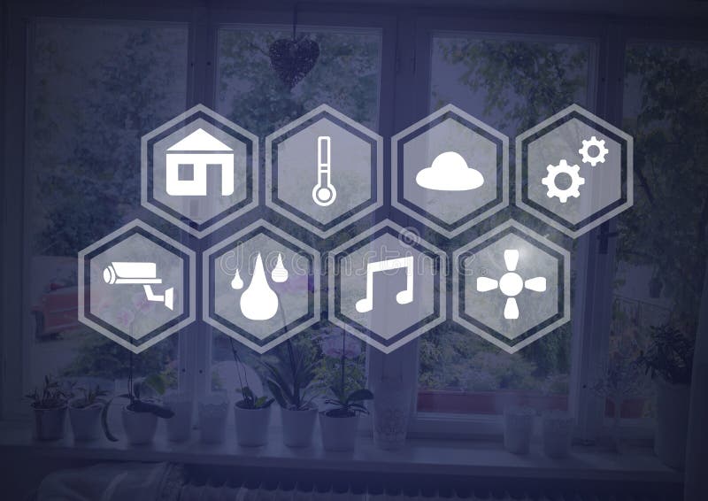 Smart Home Interface at Home Stock Illustration - Illustration of ...