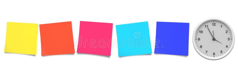 Sticky notes with clock stock photo. Image of sticky - 100271072