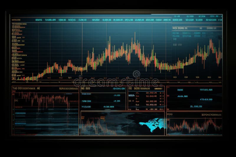 Digital Composite of Stock Market Data with Graphs and Charts on ...