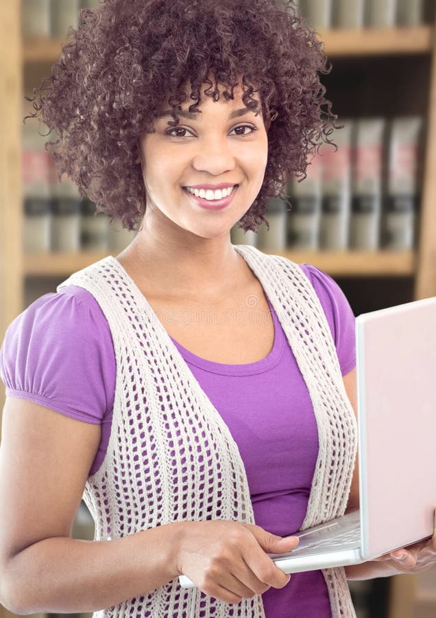Student Woman in Education Library Stock Photo - Image of book ...