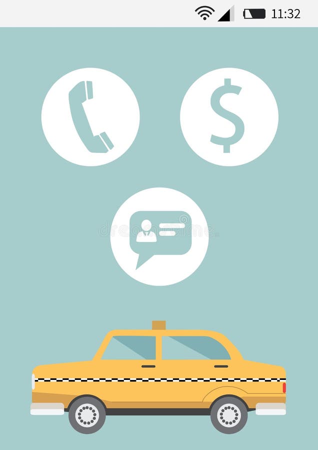 Taxi App interface stock illustration. Illustration of copy - 98543176
