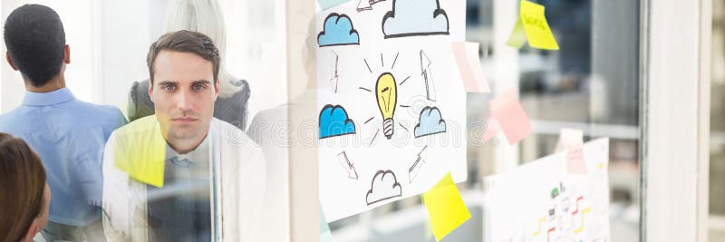Teamwork Individual Transition with Sticky Notes Stock Image - Image of ...