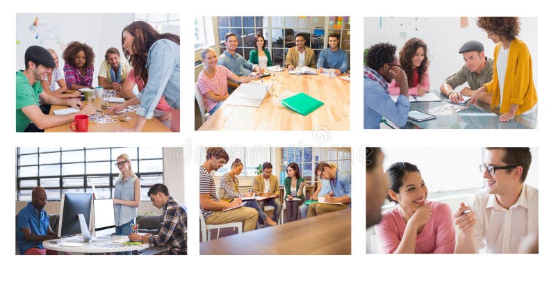 Teamwork meeting collage stock photo. Image of concerned - 118856390