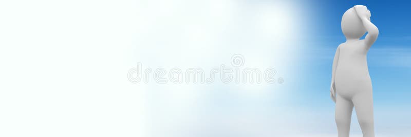 3D figure thinking stock illustration. Illustration of green - 13993357