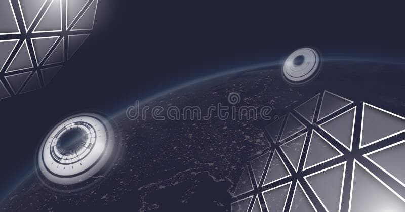 Triangle Polygons and Planet Earth with Interfaces Stock Illustration ...