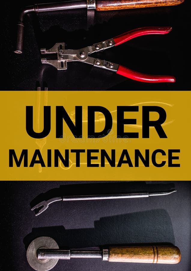 Under Maintenance Text Against Tools Photo Stock Photo - Image of ...