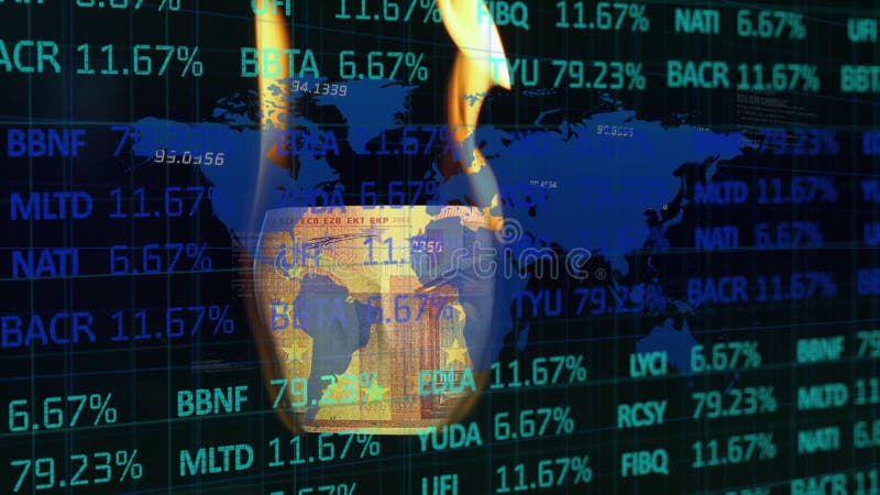 Digital Composite Video of Stock Exchange Data Processing Against ...