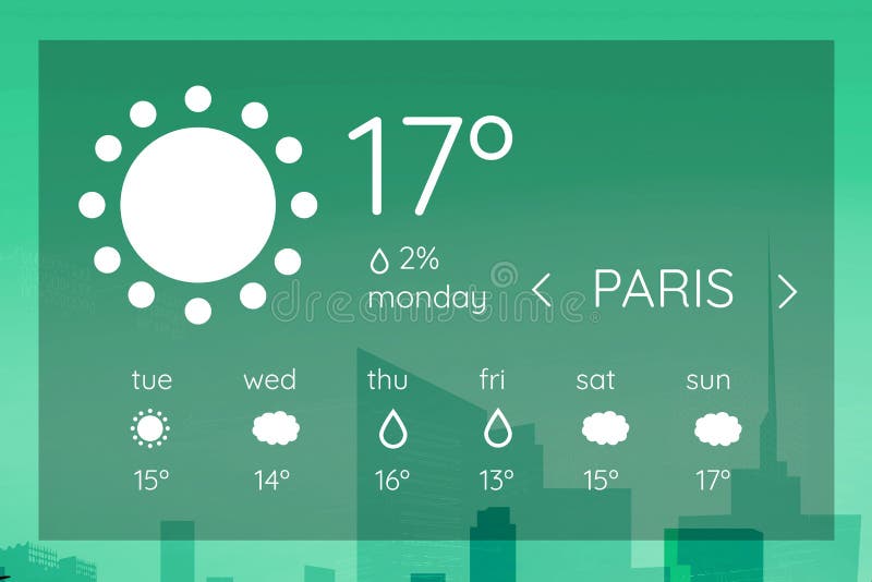Weather Forecast Application Interface Stock Illustration ...