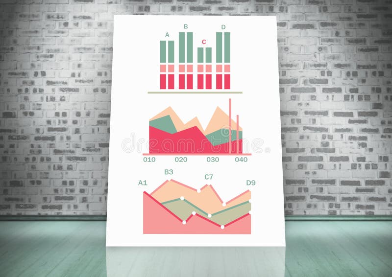 White Board with Colorful Chart Statistics Stock Illustration ...