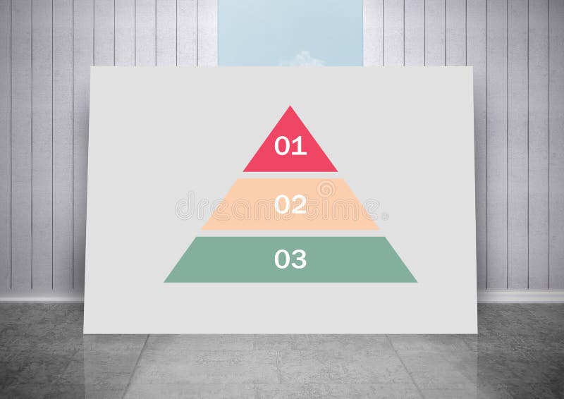 White Board with Colorful Triangular Chart Statistics Stock Image ...