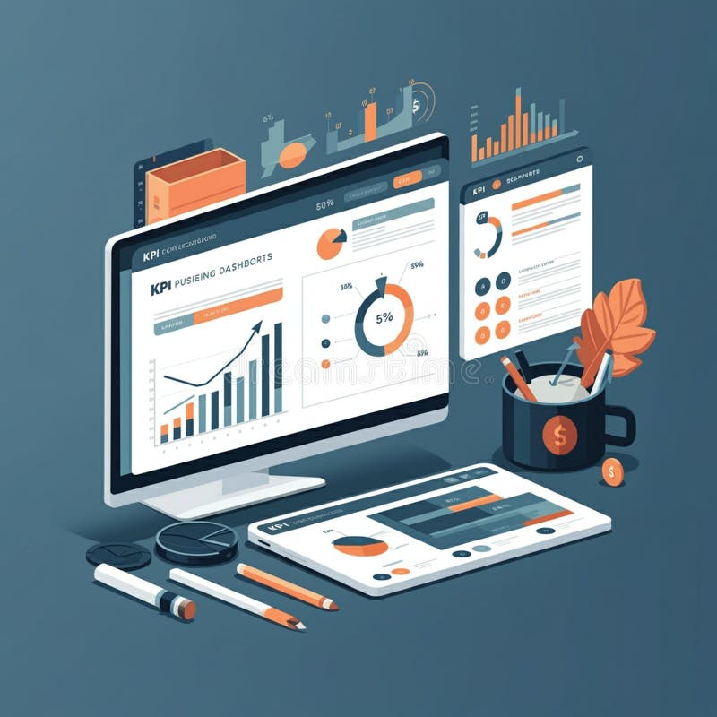 A Digital Composition Featuring a Computer Monitor and a Tablet ...