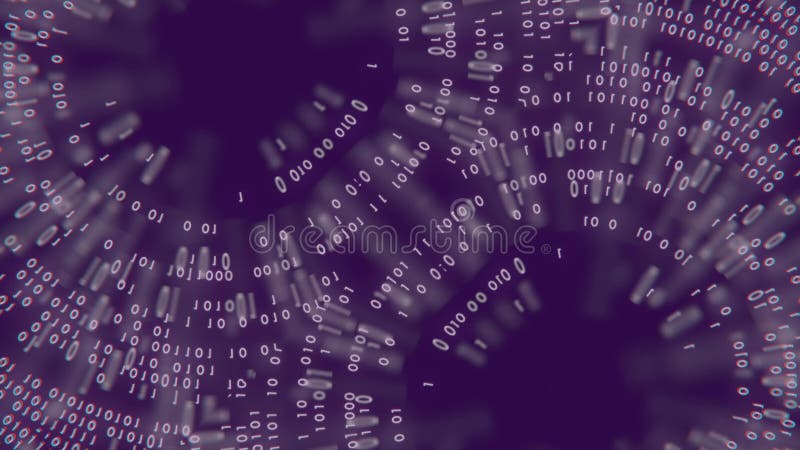 Digital Composition with Pulsating Code Rings. 3d Rendering Loop Animation 4K Stock Footage ...