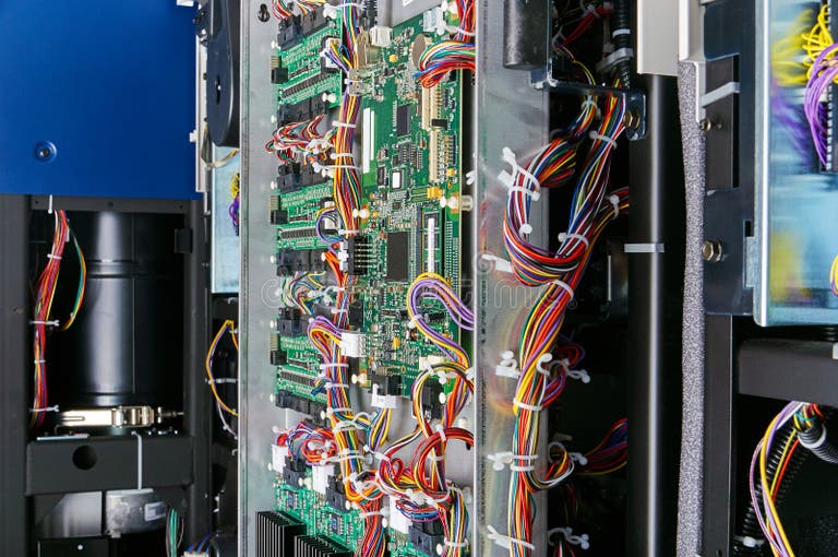 Digital Computer Circuit Board with Mechanics and Wires Stock Image ...