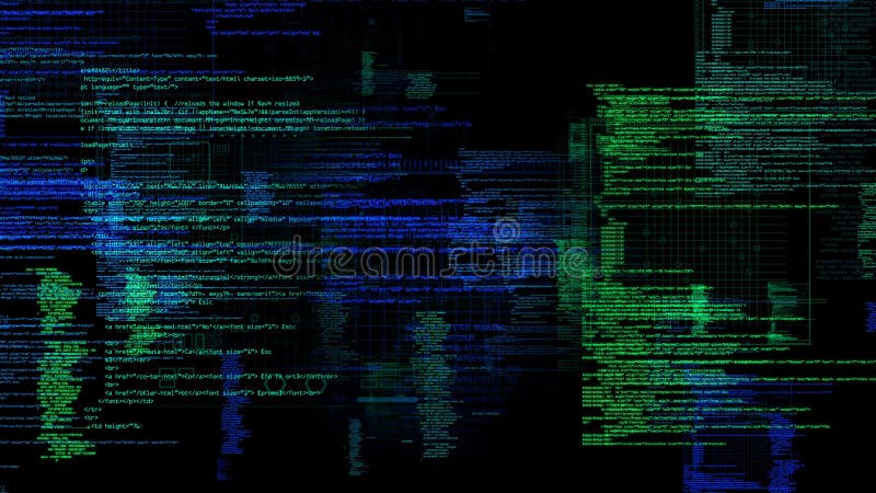 Digital Computer Code Data Matrix 4k Stock Footage - Video of ...