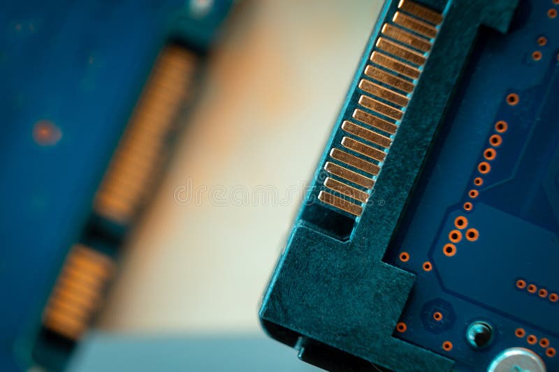 Computer Components with Connectors and Circuit Board Stock Photo ...