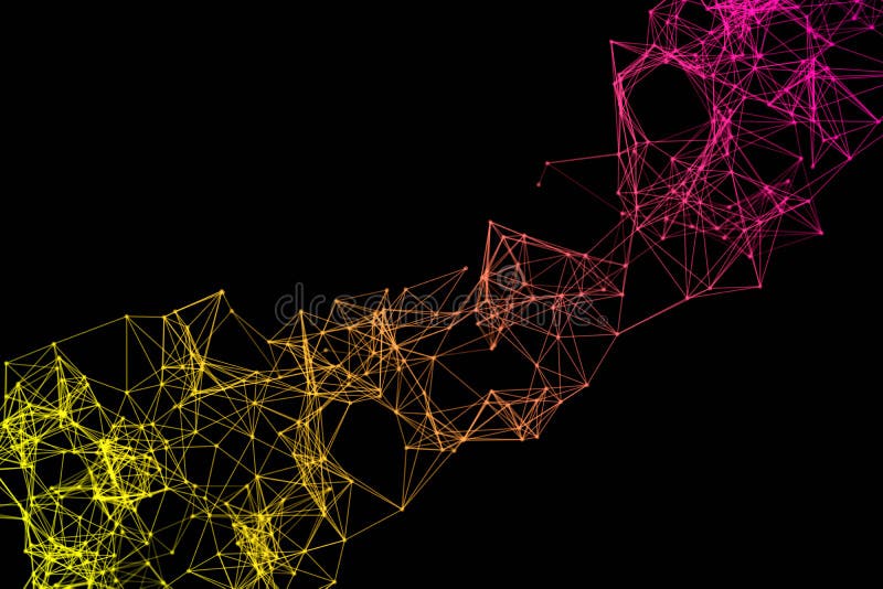 Digital Computer Data and Network Connection Triangle Lines and Stock ...