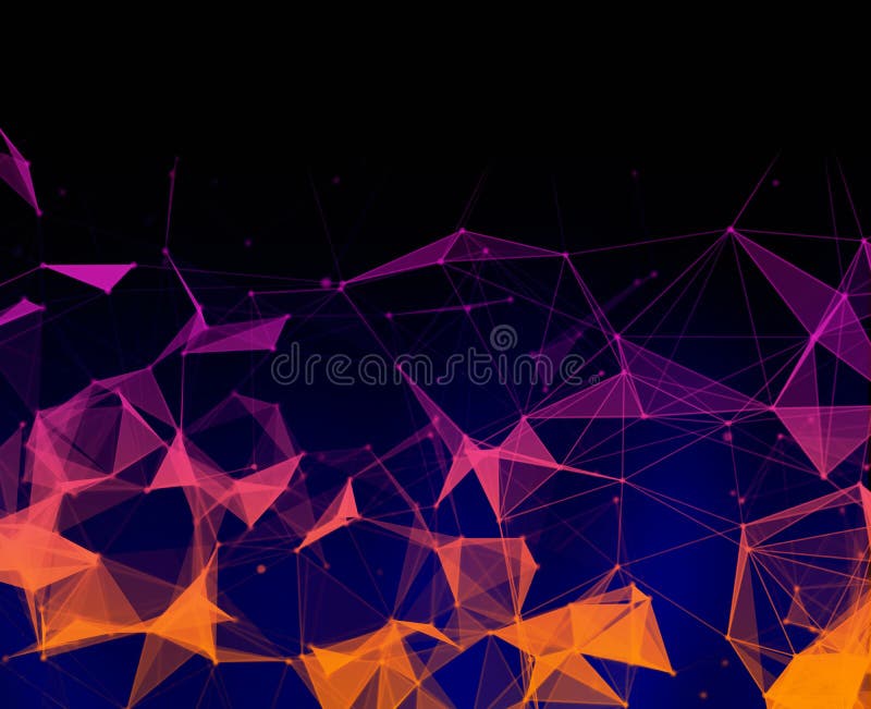 Digital Computer Data and Network Connection Triangle Lines and Stock ...