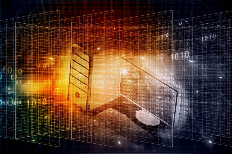 Digital Computer stock illustration. Illustration of lines - 97946278