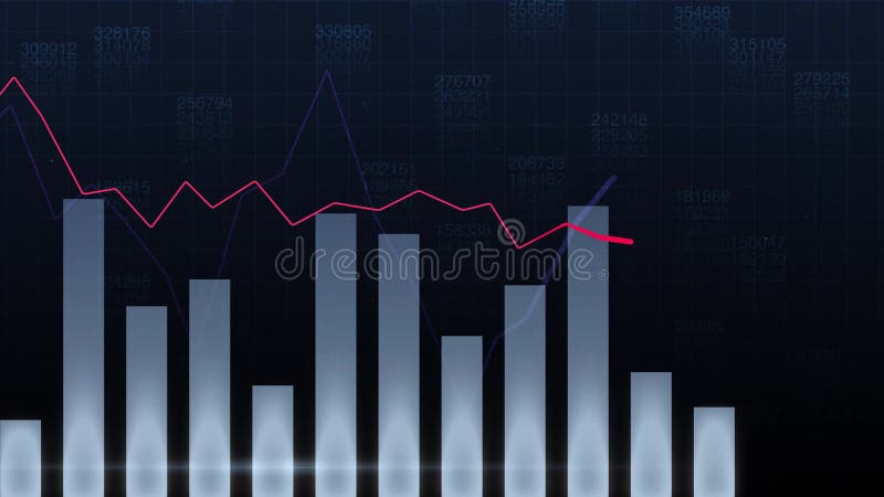 Digital Computer Display Showing Active Graph of Financial Analytics. Increasing Profits Stock ...