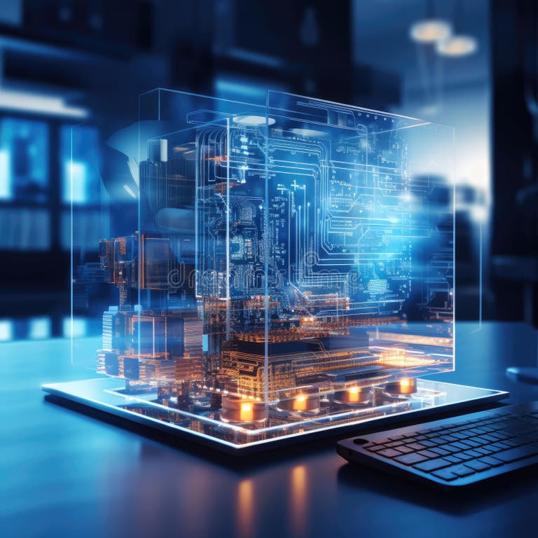 The Digital Computer of the Future. Generative Ai Stock Illustration ...