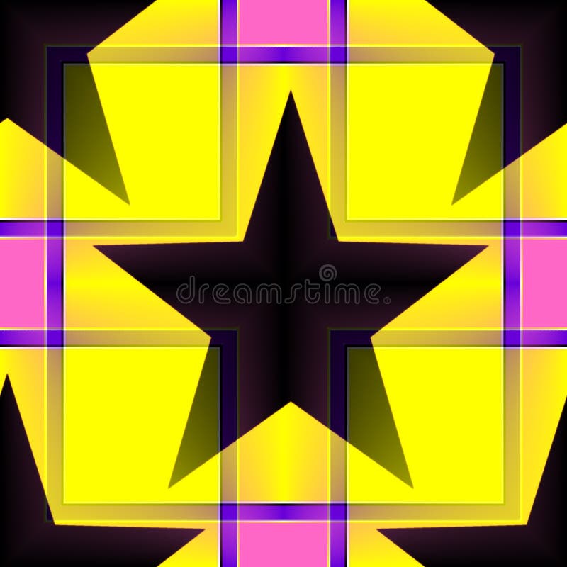 Seamless Geometric Pattern with a Five-pointed Stars in a Yellow ...