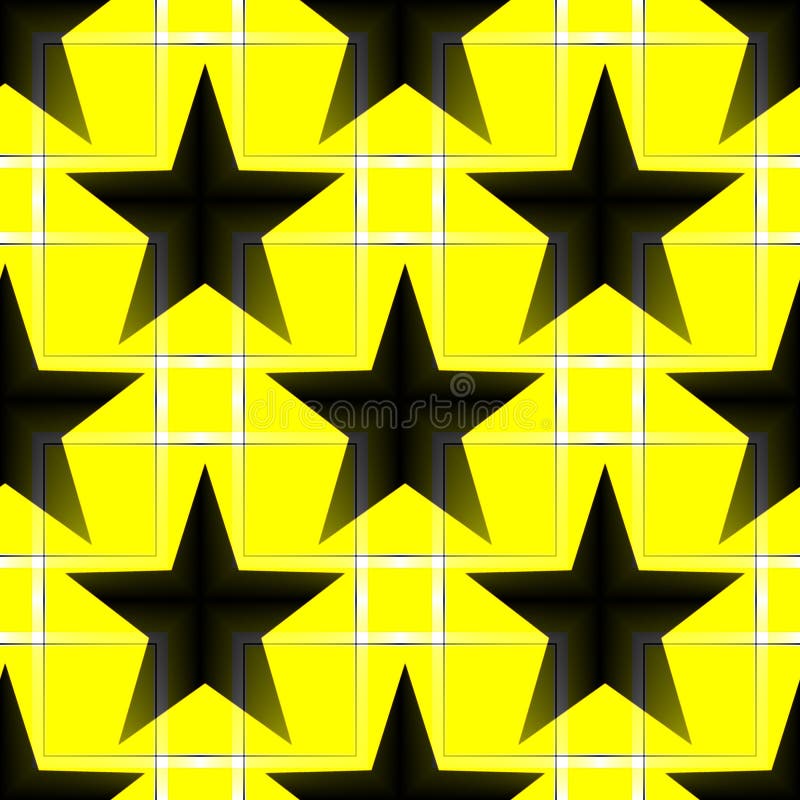 Seamless Pattern with a Black Pentagonal Star in a Translucent Colors ...